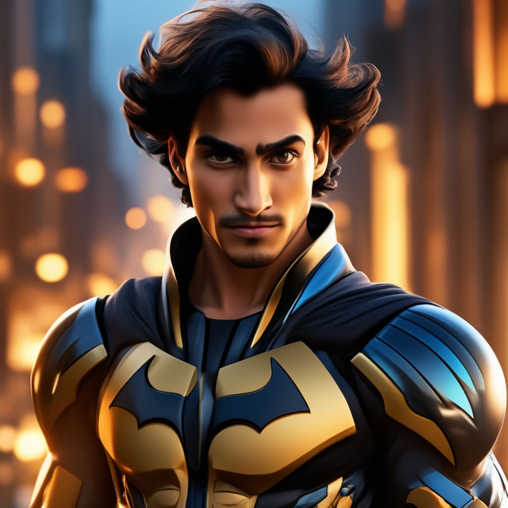 "Aladdin from Disney in Batman costume, Pixar style" — image created in ...