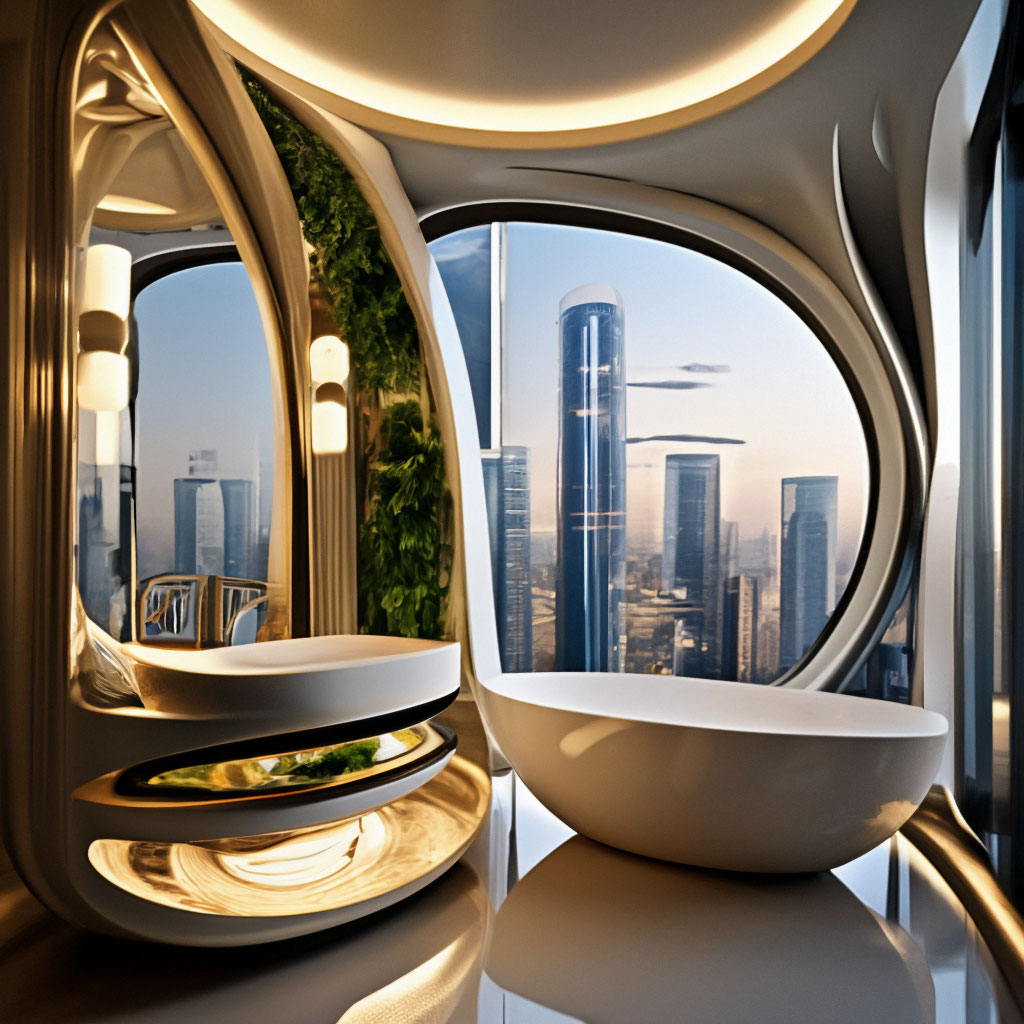 "Multi-tiered bionic apartment in the high-rise tower of the airtown of ...