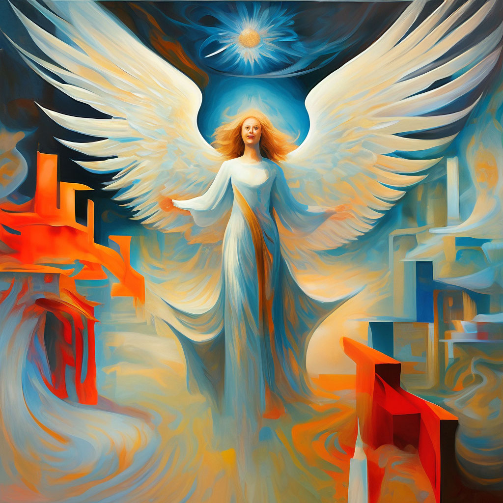 "Angels. abstraction and surrealism" — image created in Shedevrum
