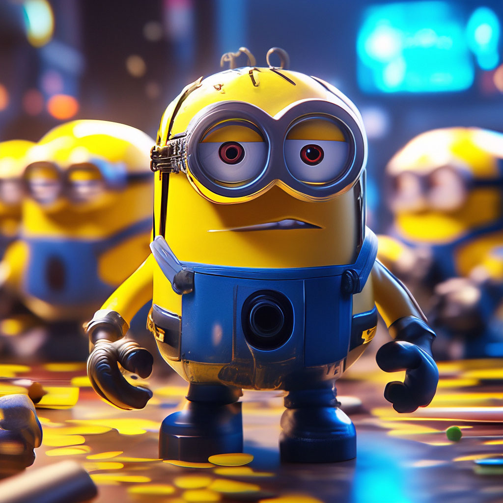 "Minions, aesthetically pleasing, beautiful, realistic, close-up ...