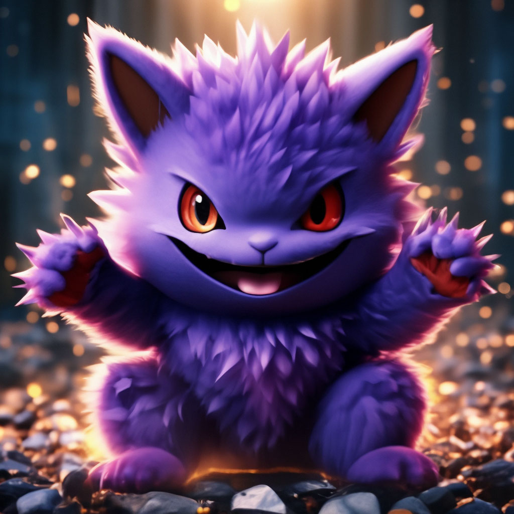 "Kind cute amorphous gengar, paws up, milota milot, pokemon sequins ...