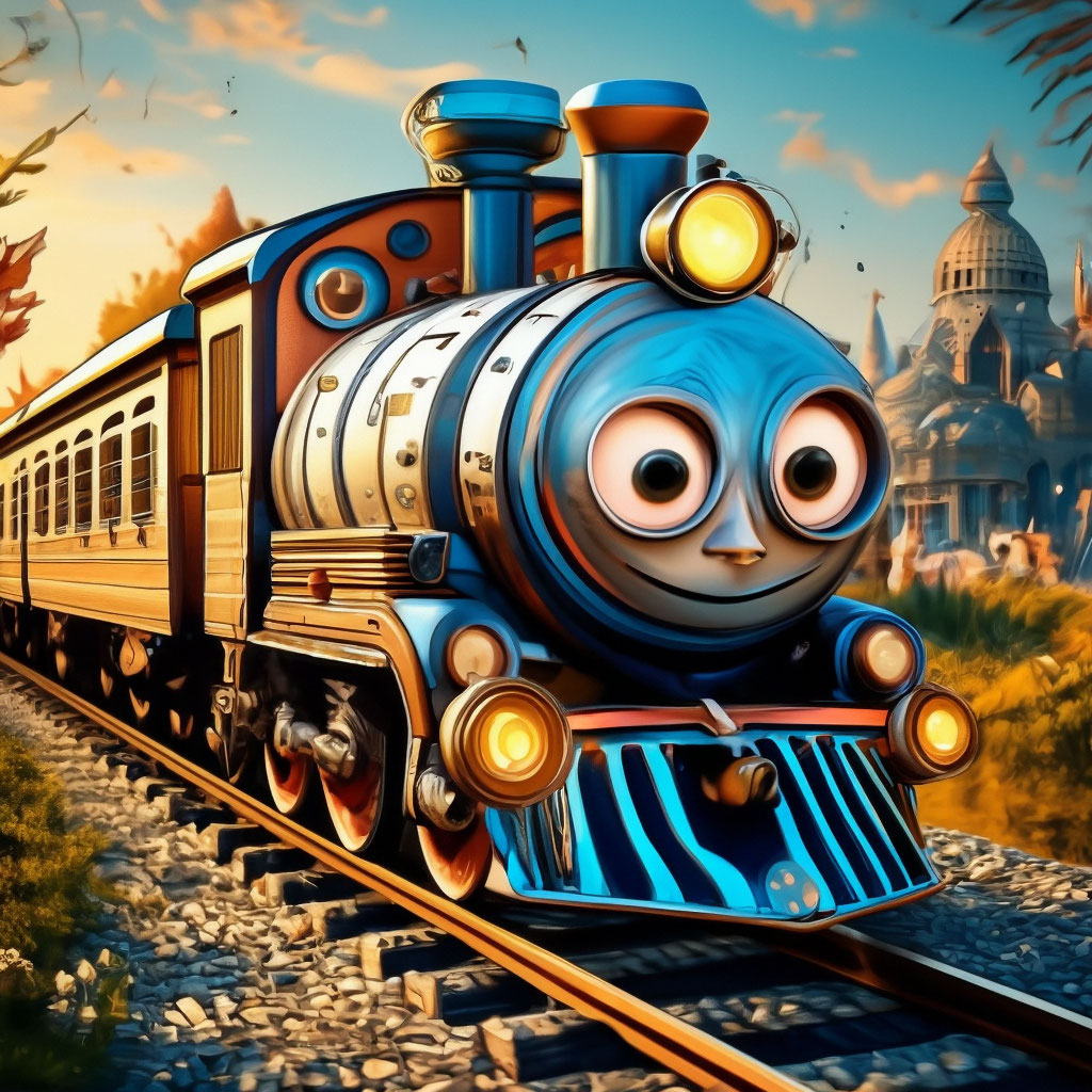 "Romashkovo train with big eyes vector graphics, zentangle, drawing ...