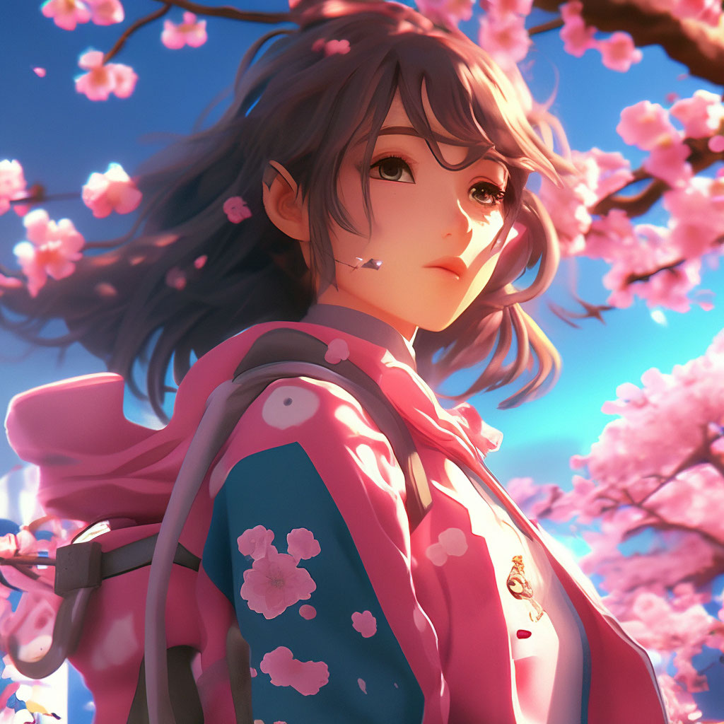 "Sakura , anime style, 4k" — image created in Shedevrum