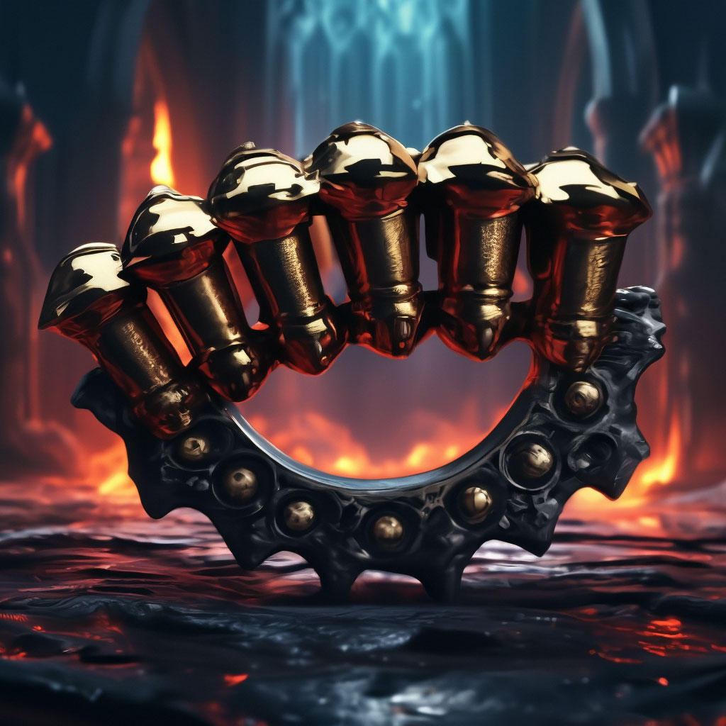 "Brass knuckles,retro,gothic,fantasy,horror,live" — image created in ...