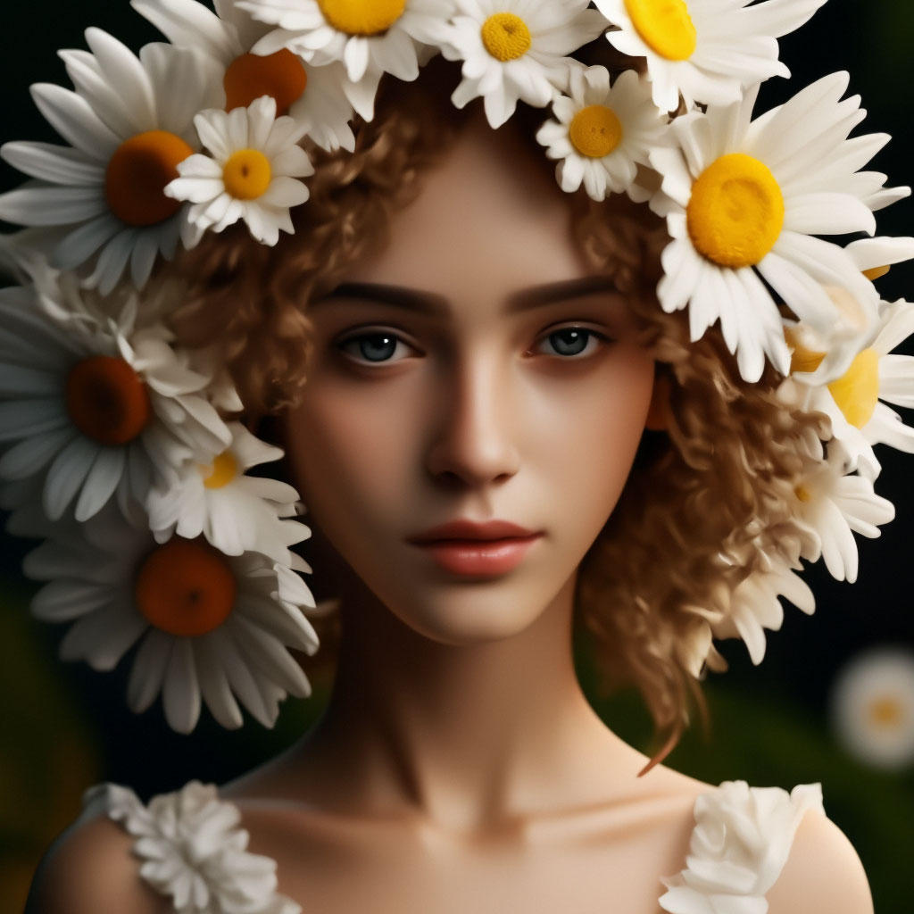 "🏵️ Beautiful and funny daisy in the form of a girl, 64k, beautiful ...