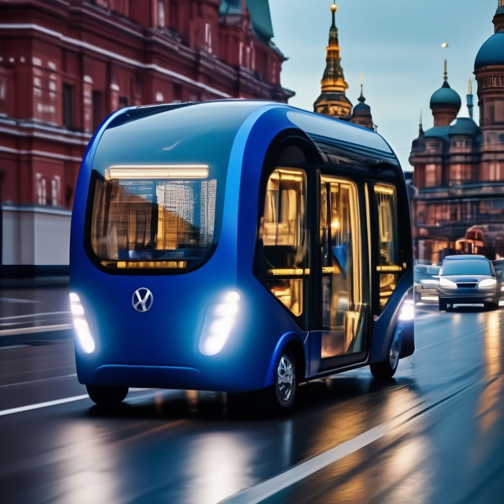 "#Moscow#mini buses#mobile capsules on wheels in the city#realistic# ...
