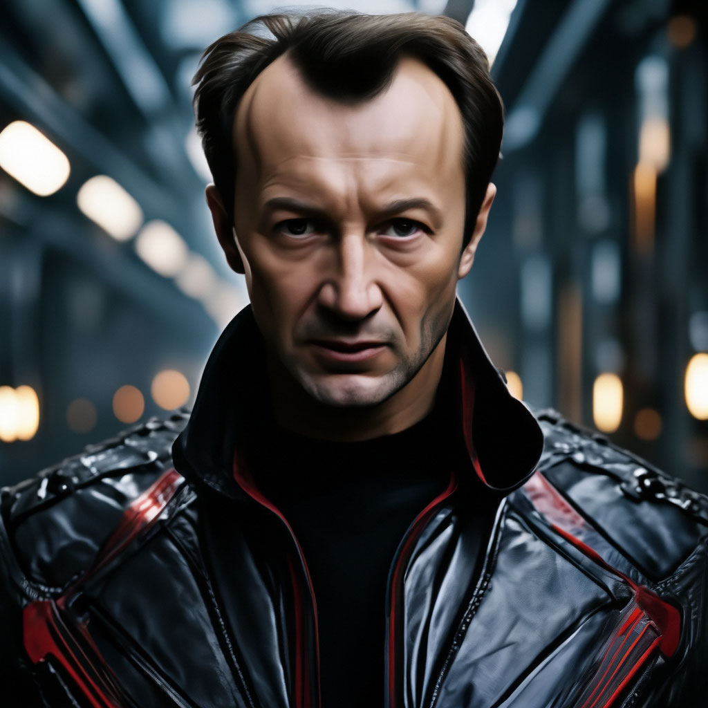 "If Georgy Vitsin had played the Terminator" — image created in Shedevrum