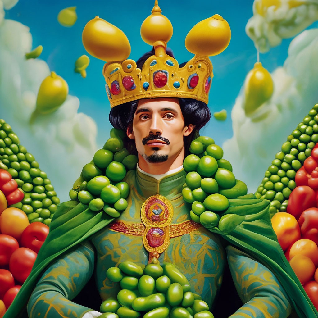 "The King of Peas" — image created in Shedevrum