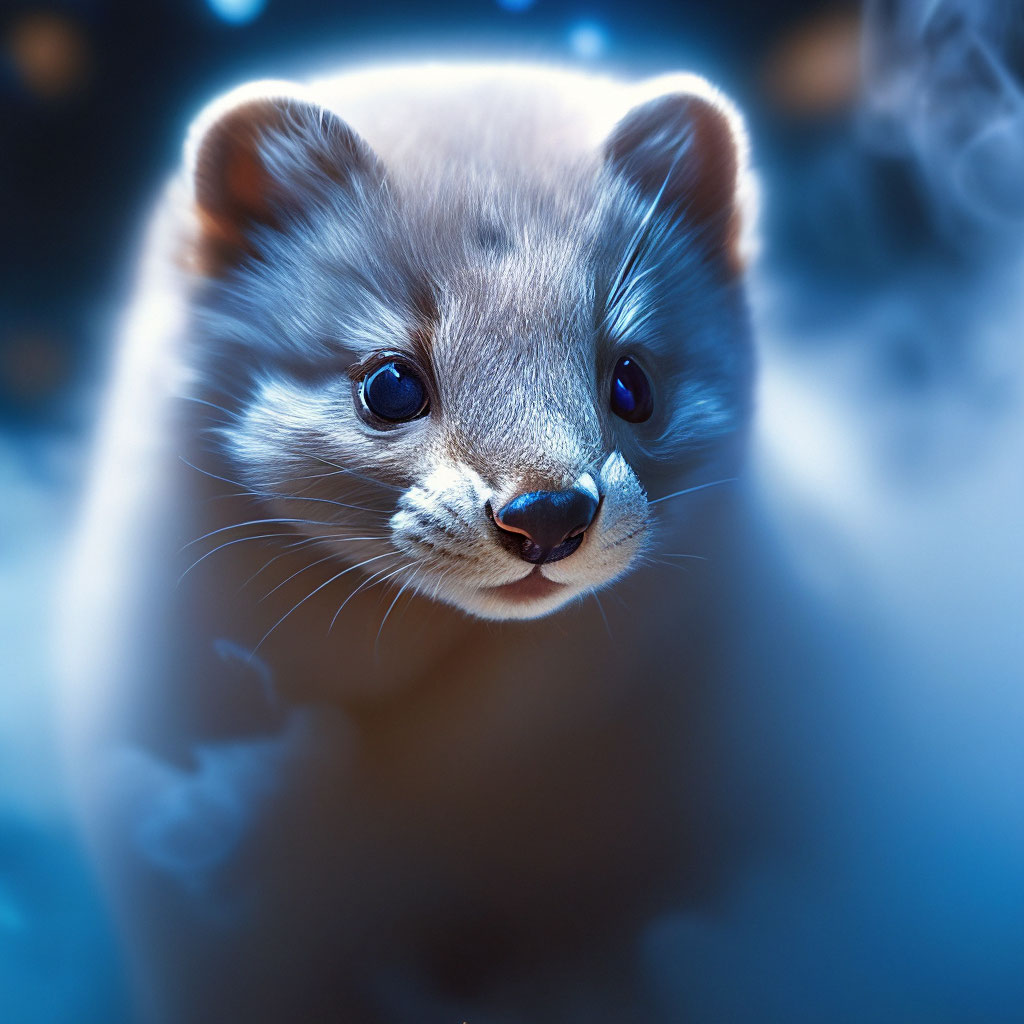 "Hyperrealism, beautiful astral Mink consisting of smoke and fog, cute ...