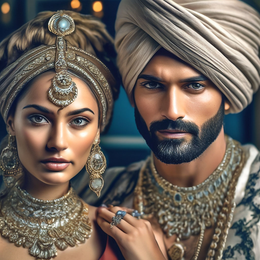 "Realism.professional photo.a beautiful woman in a turban and a ...