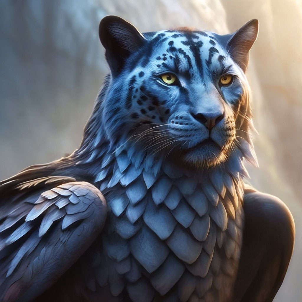 "A hybrid of a panther and an eagle" — image created in Shedevrum