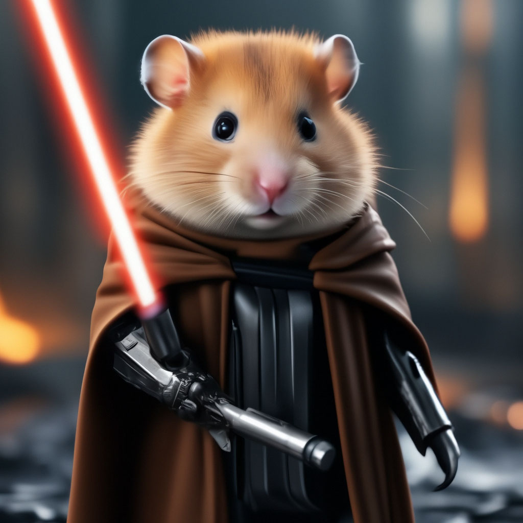 "Terminator Hamster-Jedi" — image created in Shedevrum
