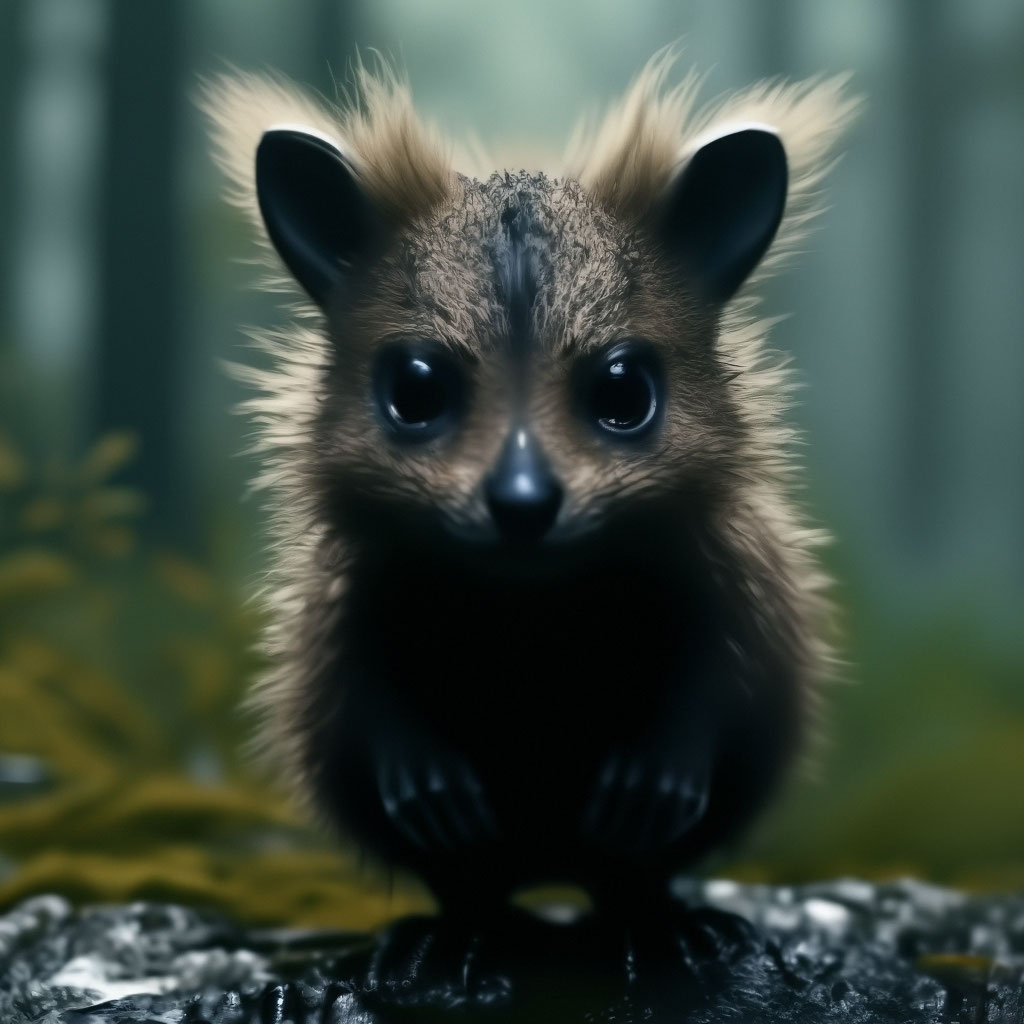"Caricature of a cute evil animal" — image created in Shedevrum