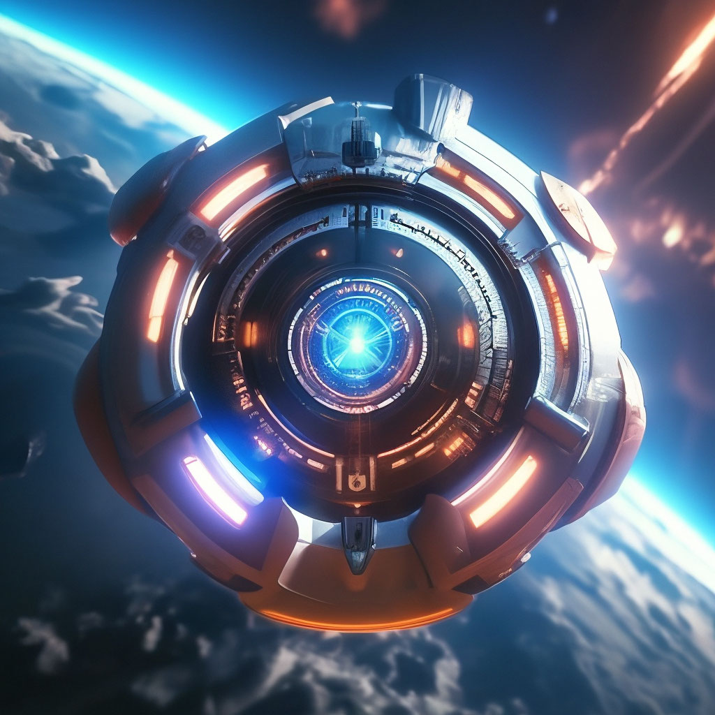 "Space shield, in the middle of space, aesthetically pleasing ...