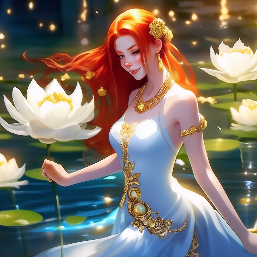 "The lotus dance! A gorgeous aesthetic and graceful red-haired woman ...