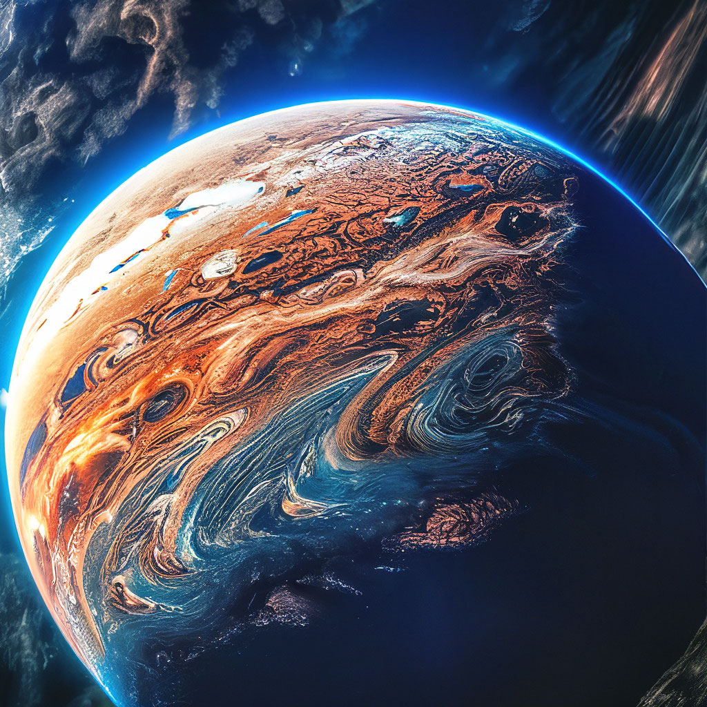 "Jupiter planet view from space, hyperrealism, high definition ...