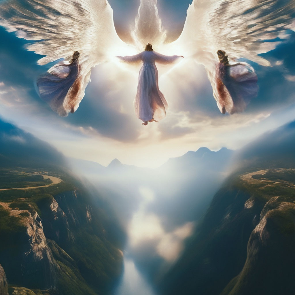 "Angels fly over the earth, surrealism, professional photo, high ...