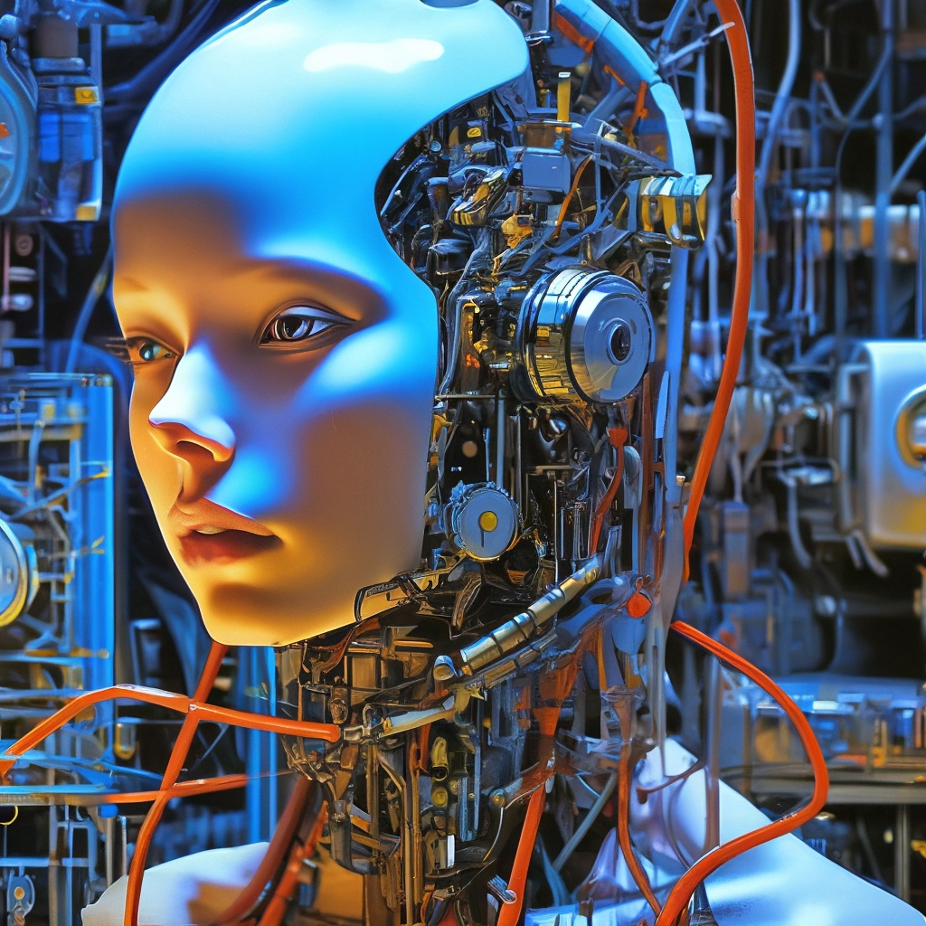 "Mechanoid is a hybrid of black color in outer space with mechanisms ...