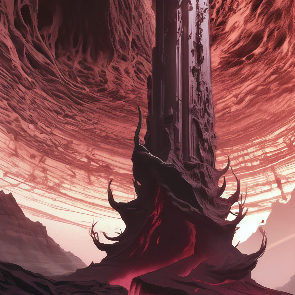 "Grunge-2d-art, soulless fallen soul rises through the earth, close-up ...