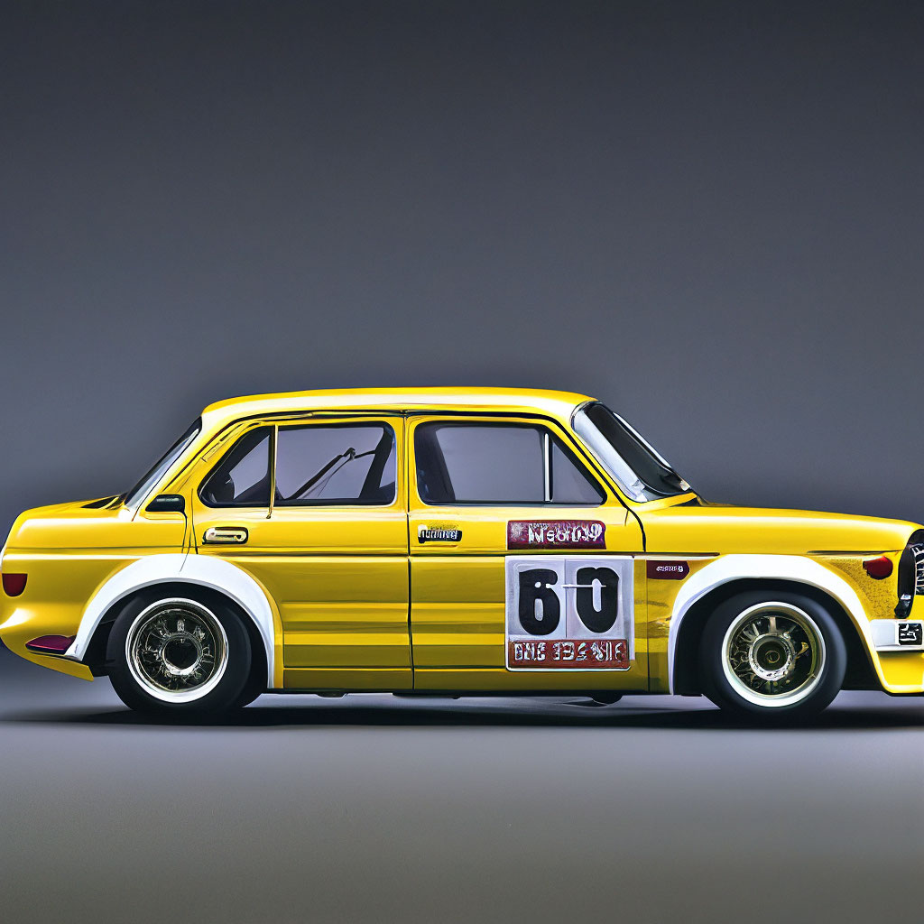 "VAZ 2107 with nascar tuning side view" — image created in Shedevrum