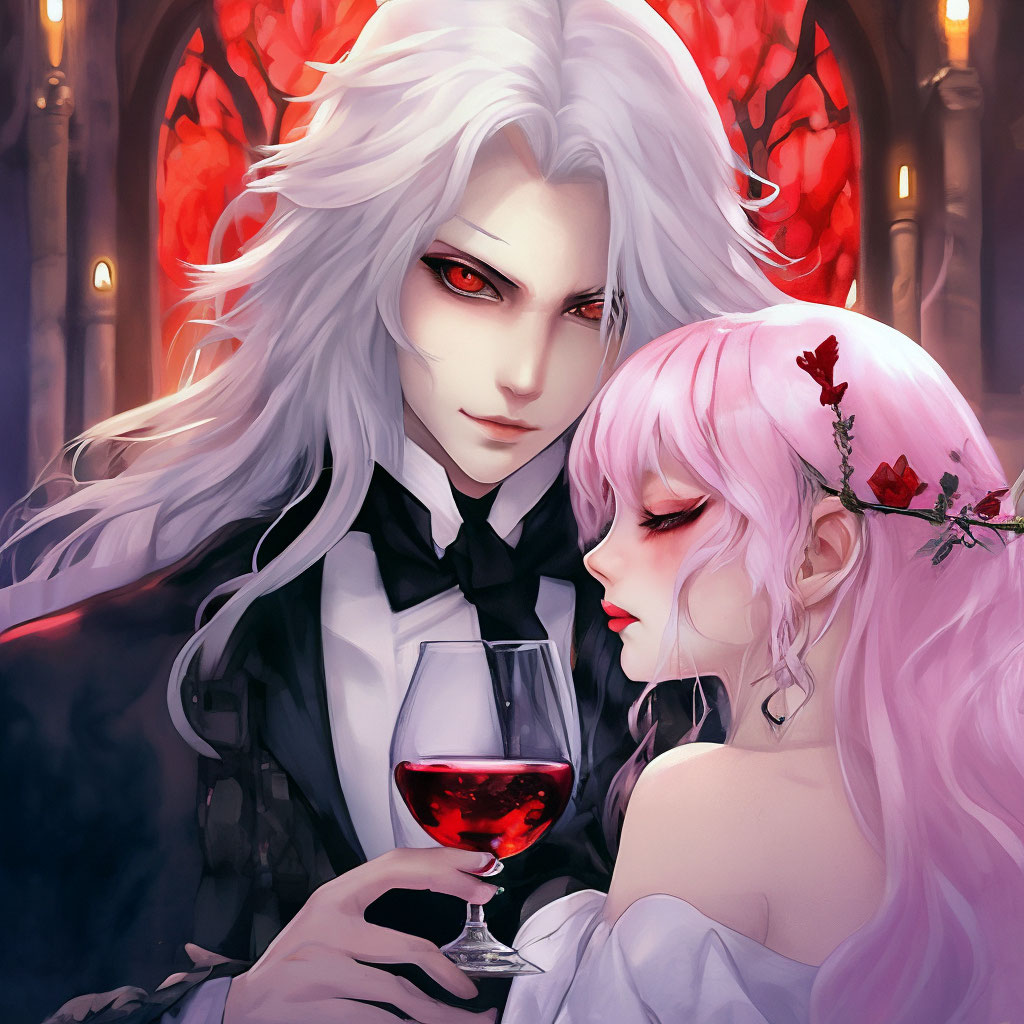 "Beautiful guy and girl, vampire, white beautiful face, long gorgeous ...