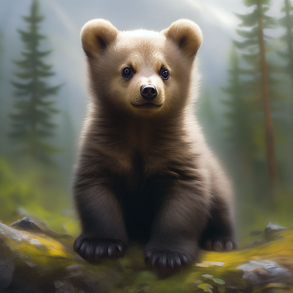 "Russian bear cub" — image created in Shedevrum