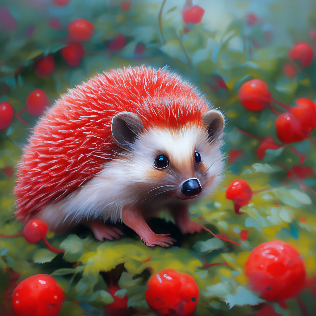 "Red hedgehog" — image created in Shedevrum