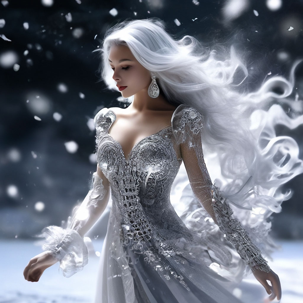 "Blizzard Silver splashes Glitter Silver Coils Silver Veil Curls of ...