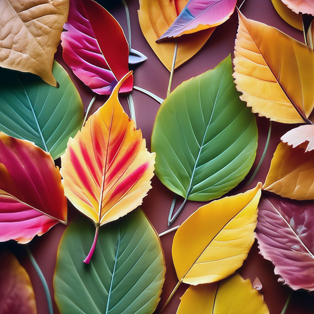 "Beautiful autumn leaves up close" — image created in Shedevrum