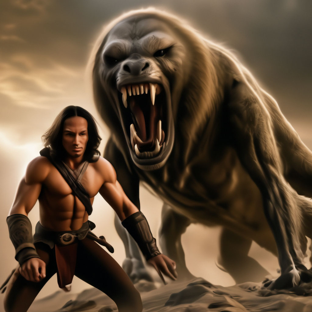 "John Carter and his ten-legged ferocious dog Woola on Barsoom" — image ...