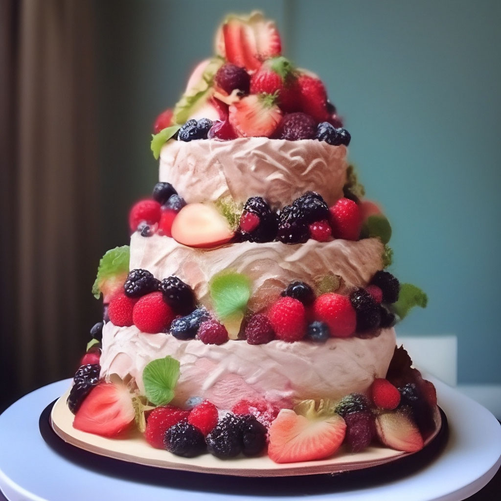 "The most delicious cake in the world" — image created in Shedevrum