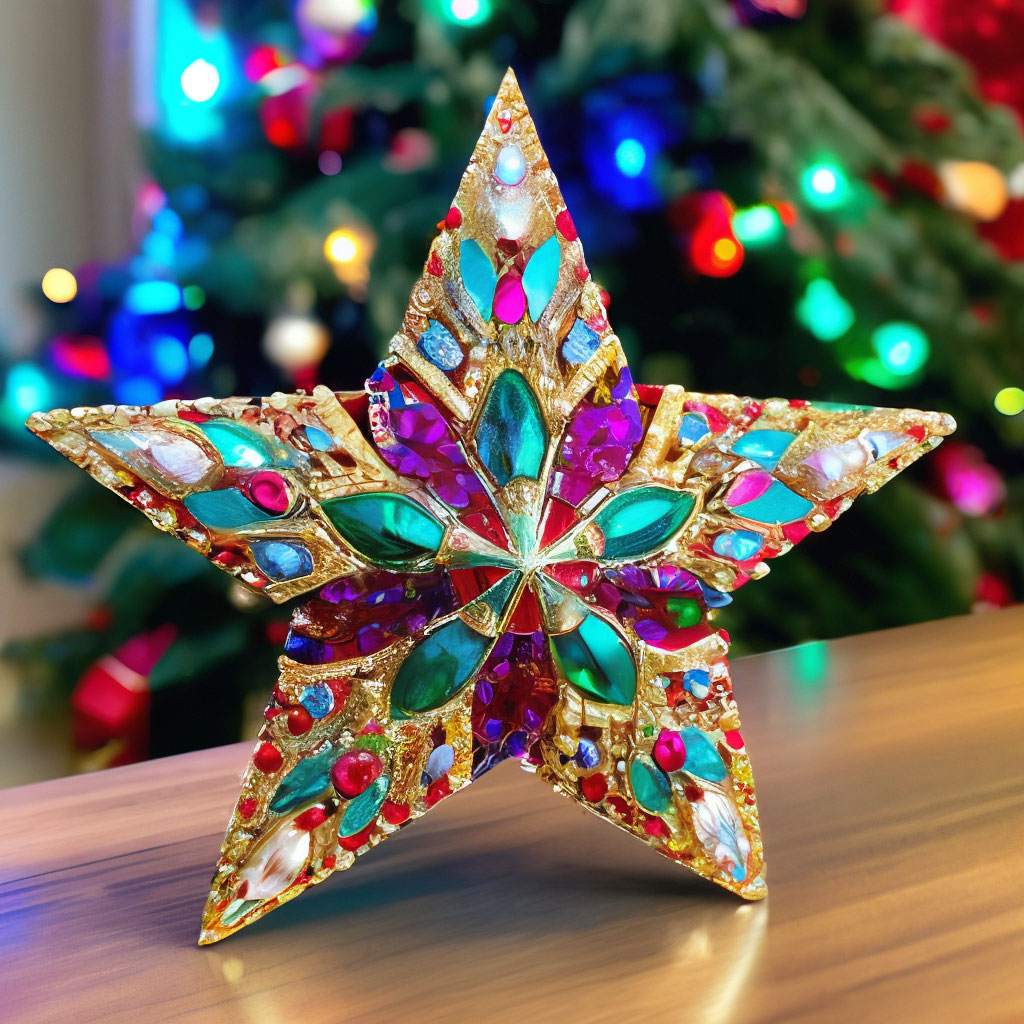 "A magnificent Christmas tree star sparkling with sequins and ...