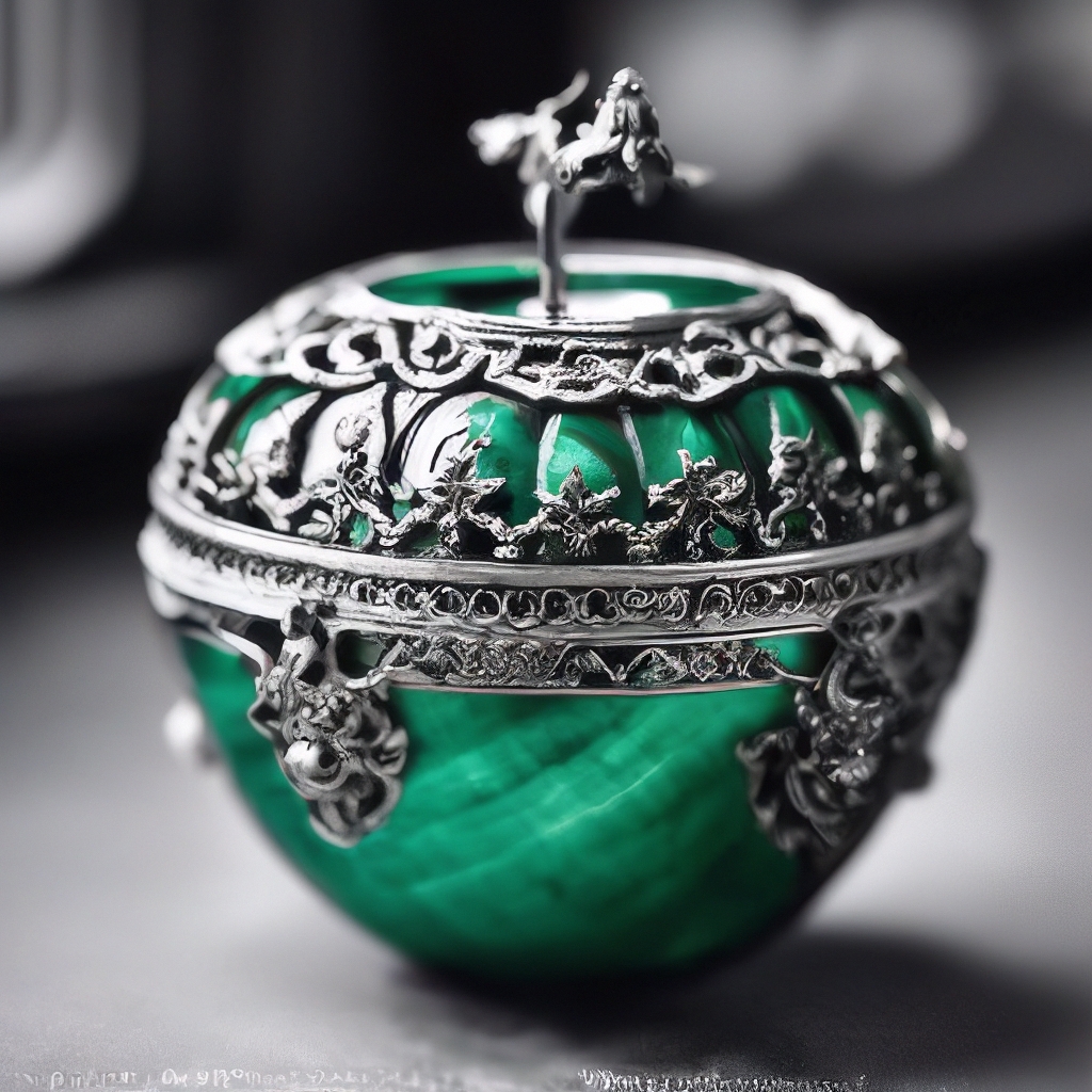 "Apple, malachite apple mechanical jewelry box jewelry box, filigree ...
