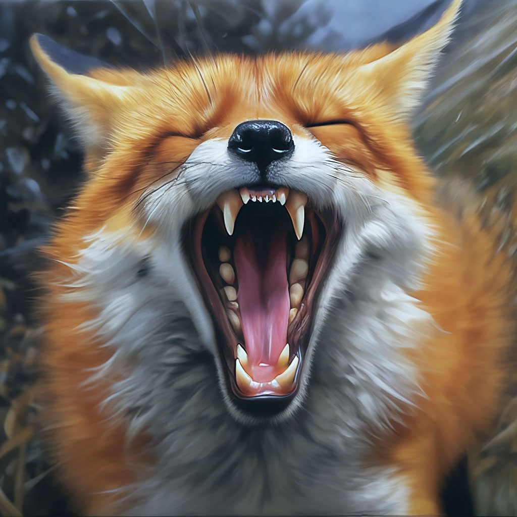 "Fox yells at me high detail" — image created in Shedevrum