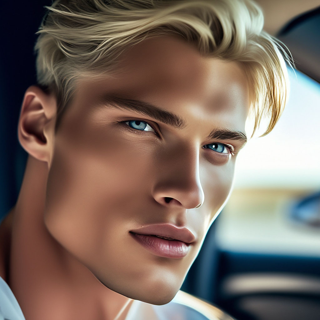 "Beautiful short-haired manly man-dream, alpha male, blond blond ...