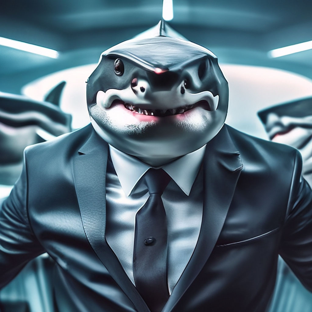 "Business shark, realistic, beautiful, professional photo, 4k, high ...