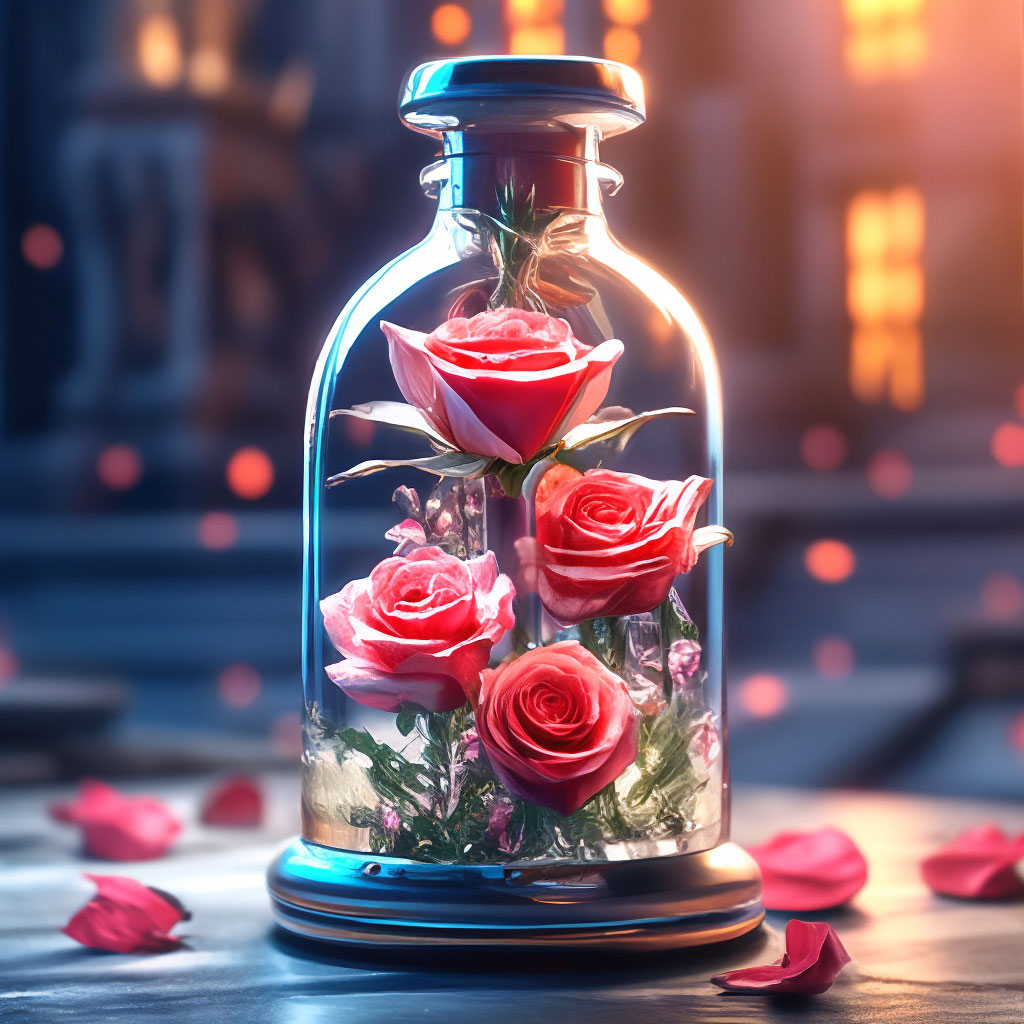 "Eternal roses in a flask, beautiful, fantastic, aesthetically pleasing ...