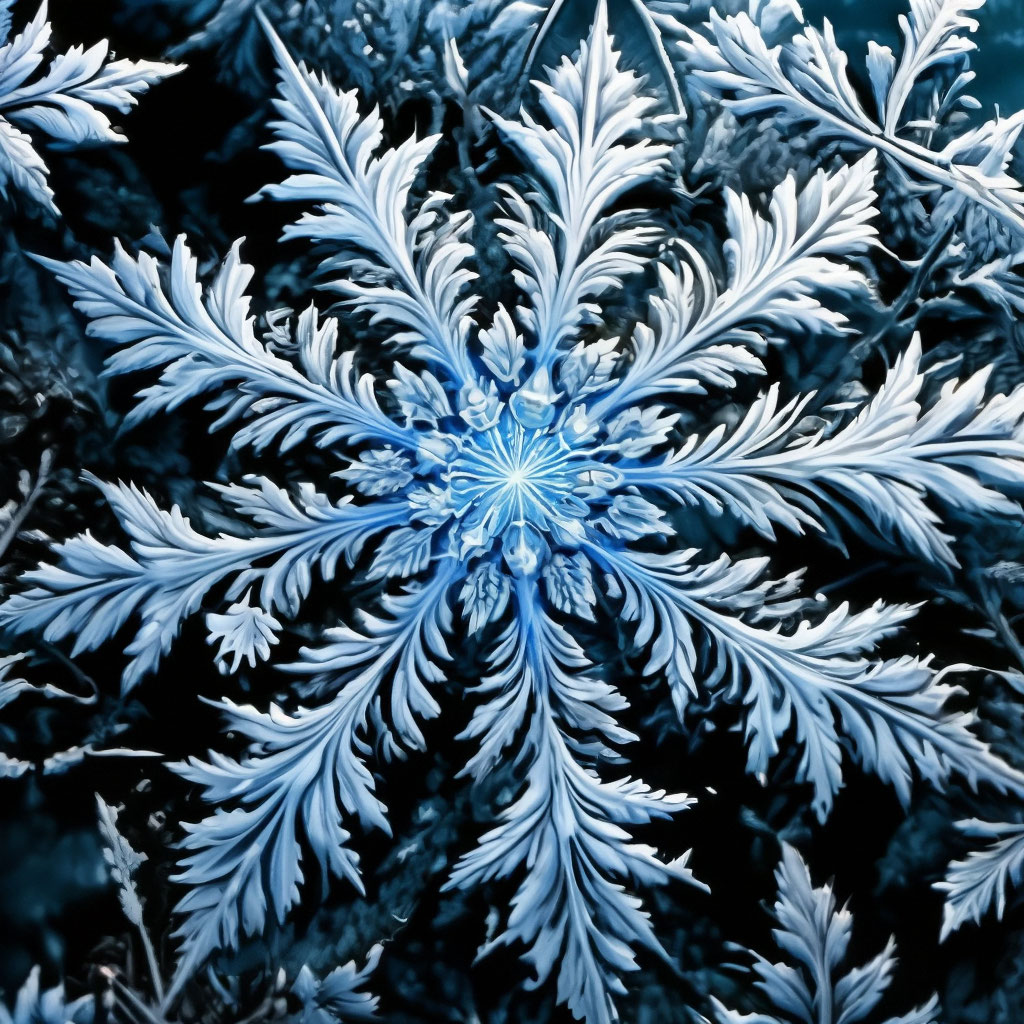 "Frosty beautiful morning, snowflakes, glitter, fractal" — image ...