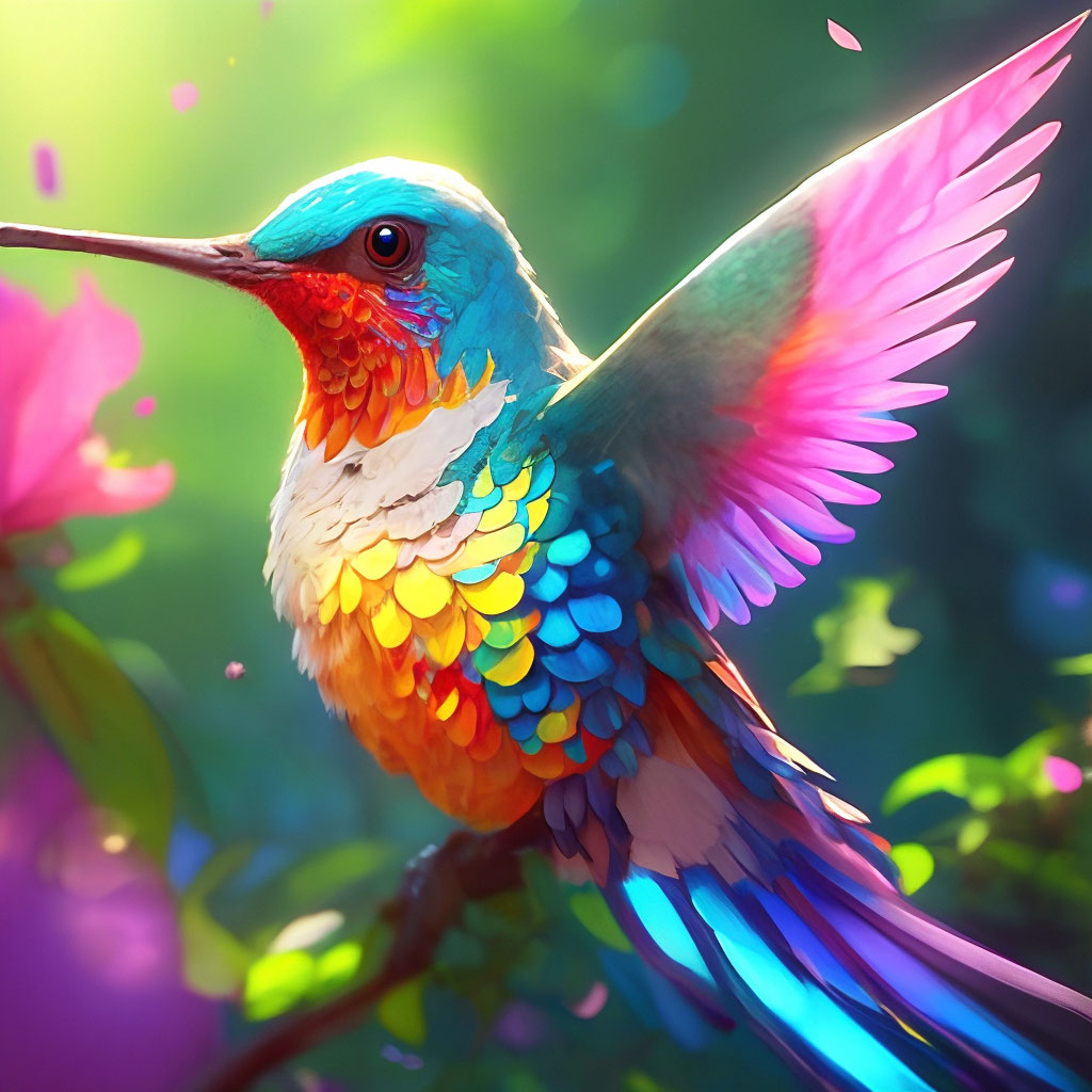 "🐾🎁 Hummingbird and parrot hybrid, 64k, beautiful, high resolution ...