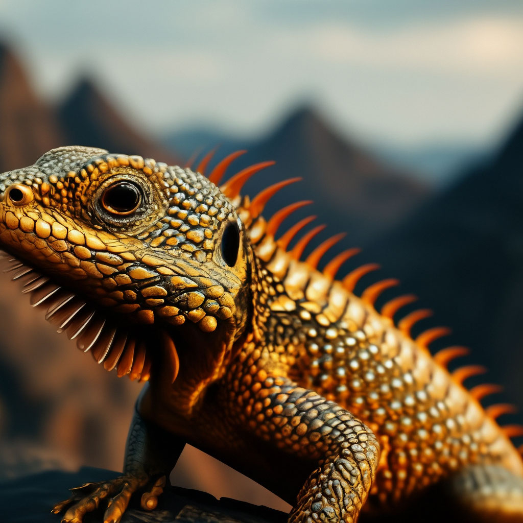 "Fractal high-domed luguration of a lizard" — image created in Shedevrum