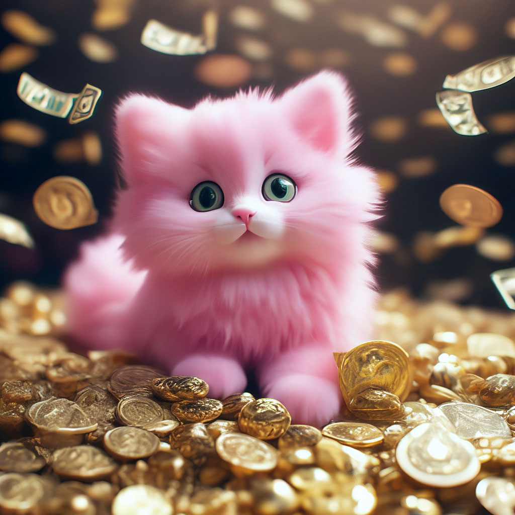 "Cute, cute, very fluffy, beautiful, fantastic, magical, pink cat with ...