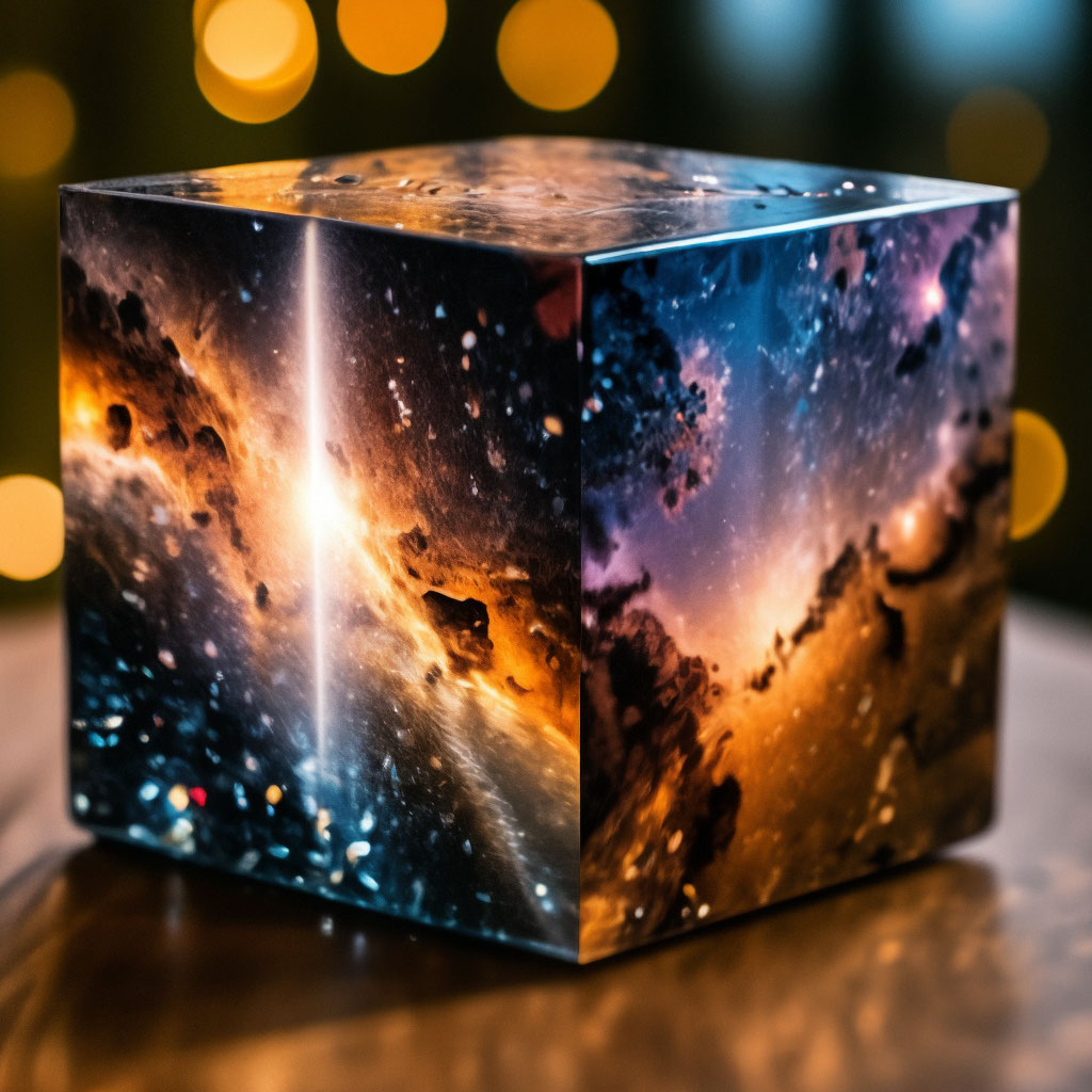 "Matathons Cube is an epic crystal cube with the cosmos glowing inside ...