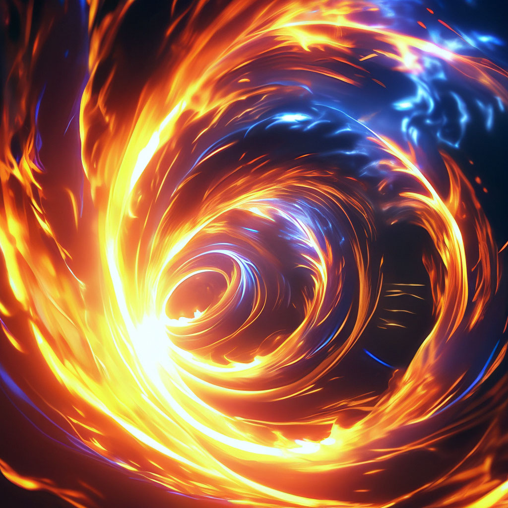 "Fire vortex, realistic, bright lighting" — image created in Shedevrum