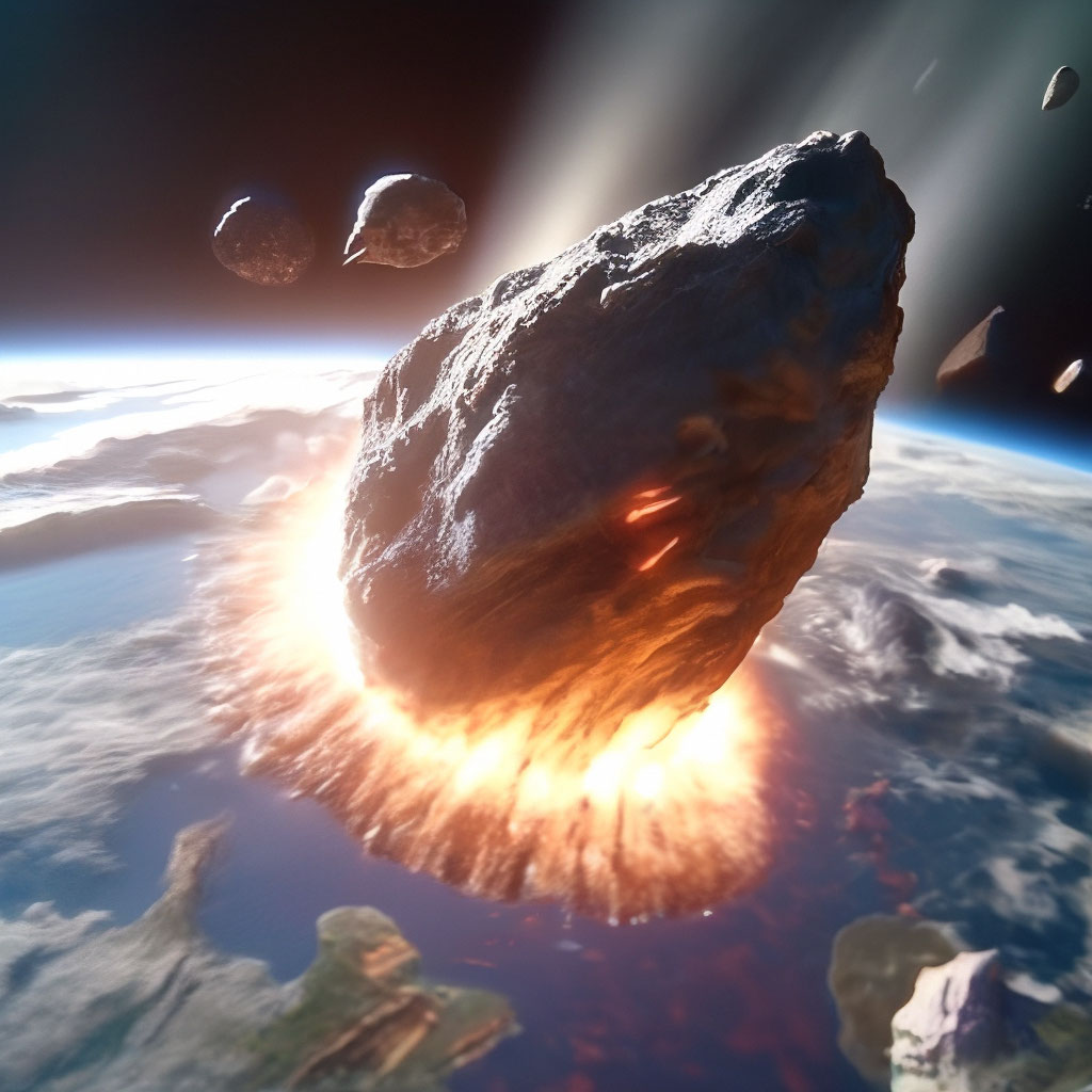 "Meteorite enters atmosphere+4k+realistic" — image created in Shedevrum