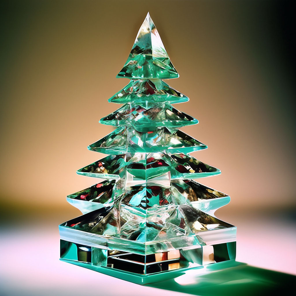 "Crystal or crystal Christmas tree" — image created in Shedevrum