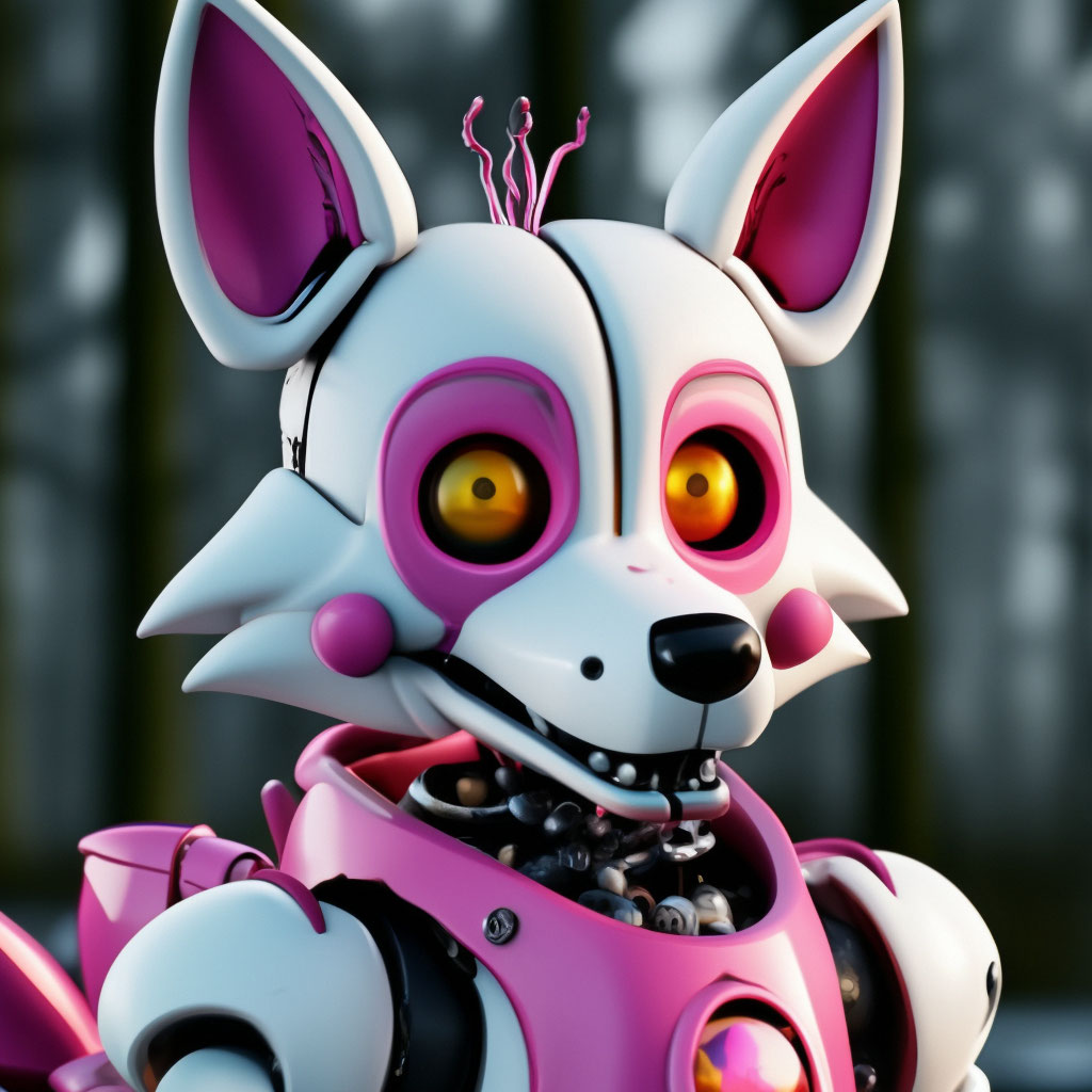 "Mangle lemon fox of white and pink color scheme * decontaminated * the ...