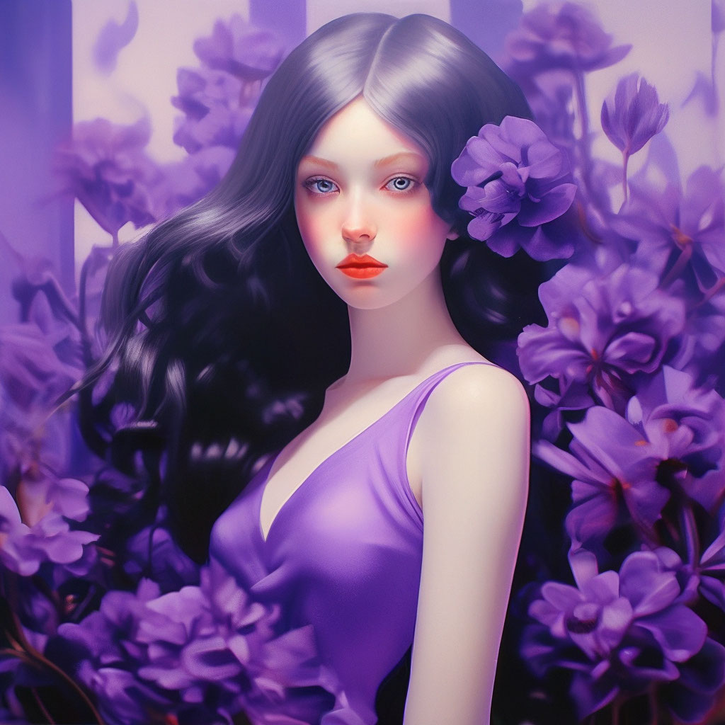 "Violet Girl" — image created in Shedevrum