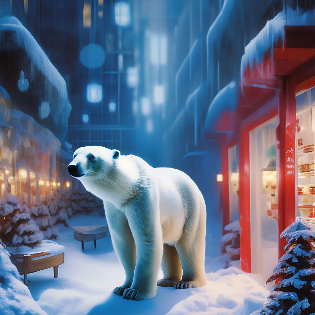 "The polar bear and the new year" — image created in Shedevrum