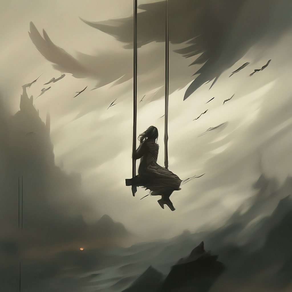 "Winged swing" — image created in Shedevrum