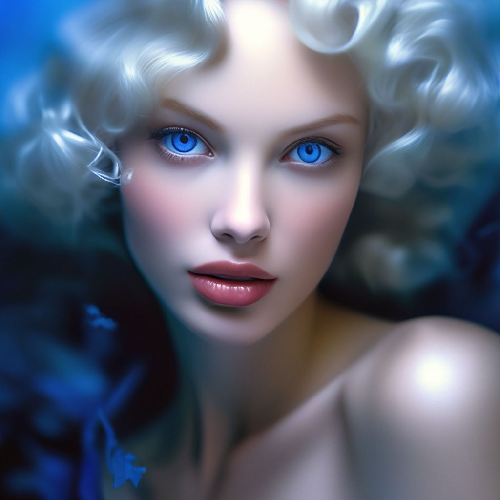 "Dream, supermodel, big blue eyes, large lips, dimples on cheeks, white ...